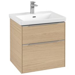 Villeroy & Boch Villeroy und Boch Subway 3.0 Waschtisch-Unterschrank C57800VJ 57,2x57,6x47,8cm, ohne LED/Griff Aluminium gl&auml;nzend, nordic oak
