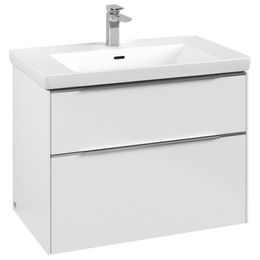 Villeroy & Boch Villeroy und Boch Subway 3.0 Waschtisch-Unterschrank C574L0VE 77,2x57,6x47,8cm, mit LED/Griff Aluminium gl&auml;nzend, brilliant white