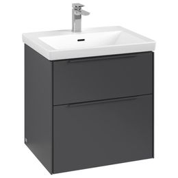 Villeroy & Boch Villeroy und Boch Subway 3.0 Waschtisch-Unterschrank C578L2VR 57,2x57,6x47,8cm, mit LED/Griff monochrom, graphite