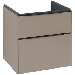 Villeroy & Boch Villeroy und Boch Subway 3.0 Waschtisch-Unterschrank C57801VM 57,2x57,6x47,8cm, ohne LED/Griff Volcano black, taupe