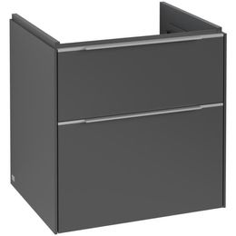Villeroy & Boch Villeroy und Boch Subway 3.0 Waschtisch-Unterschrank C57800VR 57,2x57,6x47,8cm, ohne LED/Griff Aluminium gl&auml;nzend, graphite
