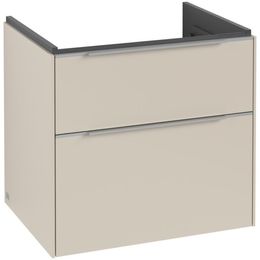 Villeroy & Boch Villeroy und Boch Subway 3.0 Waschtisch-Unterschrank C576L0VN 62,2x57,6x47,8cm, mit LED/Griff Aluminium gl&auml;nzend, cashmere grey