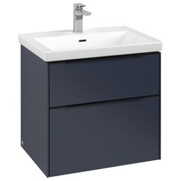 Villeroy & Boch Villeroy und Boch Subway 3.0 Waschtisch-Unterschrank C57601VQ 62,2x57,6x47,8cm, ohne LED/Griff Volcano black, marine blue
