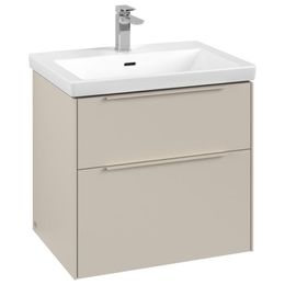 Villeroy & Boch Villeroy und Boch Subway 3.0 Waschtisch-Unterschrank C576L2VN 62,2x57,6x47,8cm, mit LED/Griff monochrom, cashmere grey