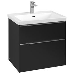 Villeroy & Boch Villeroy und Boch Subway 3.0 Waschtisch-Unterschrank C57600VL 62,2x57,6x47,8cm, ohne LED/Griff Aluminium gl&auml;nzend, volcano black