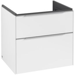 Villeroy & Boch Villeroy und Boch Subway 3.0 Waschtisch-Unterschrank C57600VF 62,2x57,6x47,8cm, ohne LED/Griff Aluminium gl&auml;nzend, pure white