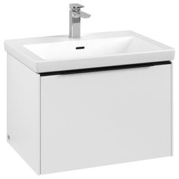 Villeroy & Boch Villeroy und Boch Subway 3.0 Waschtisch-Unterschrank C575L1VF 62,2x42,9x47,8cm, mit LED/Griff Volcano black, pure white