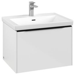 Villeroy & Boch Villeroy und Boch Subway 3.0 Waschtisch-Unterschrank C575L1VE 62,2x42,9x47,8cm, mit LED/Griff Volcano black, brilliant white