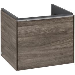 Villeroy & Boch Villeroy und Boch Subway 3.0 Waschtisch-Unterschrank C579L0RK 52,3x42,9x44,75cm, mit LED/Griff Aluminium gl&auml;nzend, stone oak