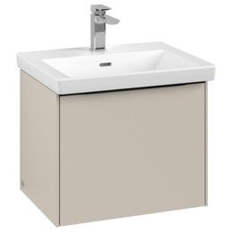 Villeroy & Boch Villeroy und Boch Subway 3.0 Waschtisch-Unterschrank C579L1VN 52,3x42,9x44,75cm, mit LED/Griff Volcano black, cashmere grey