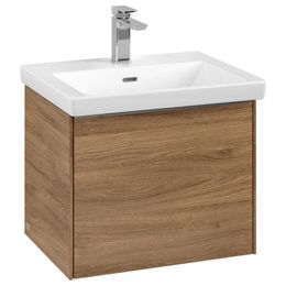 Villeroy & Boch Villeroy und Boch Subway 3.0 Waschtisch-Unterschrank C579L0RH 52,3x42,9x44,75cm, mit LED/Griff Aluminium gl&auml;nzend, kansas oak