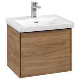 Villeroy & Boch Villeroy und Boch Subway 3.0 Waschtisch-Unterschrank C57901RH 52,3x42,9x44,75cm, ohne LED/Griff Volcano black, kansas oak