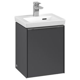 Villeroy & Boch Villeroy und Boch Subway 3.0 Waschtisch-Unterschrank C58300VR 35,1x42,9x30,9cm, Schanier links/Griff Aluminium gl&auml;nzend, graphite