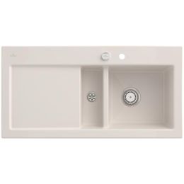 Villeroy & Boch Villeroy & Boch Subway 60 Einbausp&uuml;le 671202KR rechts, mit Ablaufgarnitur und Exzenterbet&auml;tigung, 1000 x 510 mm, Crema
