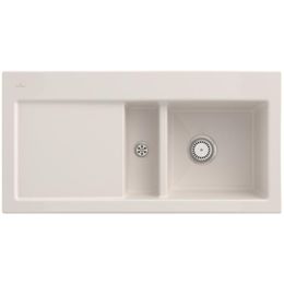 Villeroy & Boch Villeroy und Boch Subway 60 Einbausp&uuml;le 671201KR rechts, mit Ablaufgarnitur, 1000 x 510 mm, Handbet&auml;tigung, crema CeramicPlus