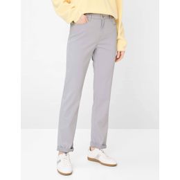 5-Pocket-Hose Brax "Style CAROLA", Damen, Gr. 46 L (92), Langgr&ouml;&szlig;en, hellgrau, Web, 78% Baumwolle, 18% Lyocell, 4% Elasthan, Hosen 5-Pocket-Hose