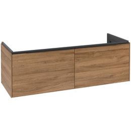 Villeroy & Boch Villeroy und Boch Subway 3.0 Waschtisch-Unterschrank C601L1RH 127,2x42,9x47,8cm, mit LED/Griff Volcano black, kansas oak