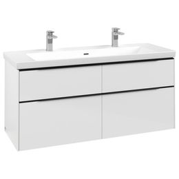 Villeroy & Boch Villeroy und Boch Subway 3.0 Waschtisch-Unterschrank C602L1VE 127,2x57,6x47,8cm, mit LED/Griff Volcano black, brilliant white