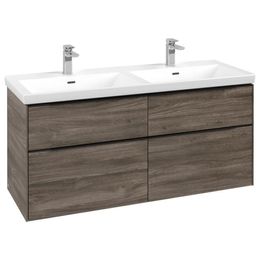 Villeroy & Boch Villeroy und Boch Subway 3.0 Waschtisch-Unterschrank C56801RK 127,2x56,6x47,8cm, ohne LED/Griff Volcano black, stone oak