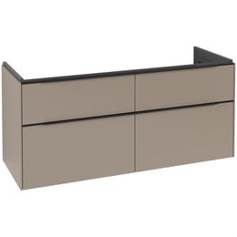 Villeroy & Boch Villeroy und Boch Subway 3.0 Waschtisch-Unterschrank C568L1VM 127,2x56,6x47,8cm, mit LED/Griff Volcano black, taupe