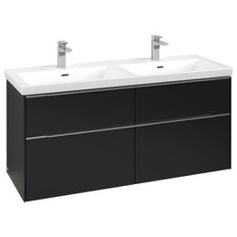 Villeroy & Boch Villeroy und Boch Subway 3.0 Waschtisch-Unterschrank C568L0VL 127,2x56,6x47,8cm, mit LED/Griff Aluminium gl&auml;nzend, volcano black