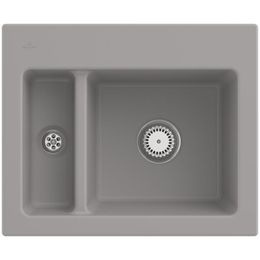 Villeroy & Boch Villeroy und Boch Subway 60 XM Einbausp&uuml;le 678001KD mit Ablaufgarnitur, 620 x 510 mm, Handbet&auml;tigung, fossil CeramicPlus