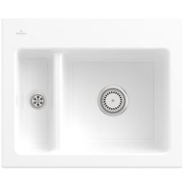 Villeroy & Boch Villeroy und Boch Subway 60 XM Einbausp&uuml;le 678001KG mit Ablaufgarnitur, 620 x 510 mm, Handbet&auml;tigung, snow white CeramicPlus