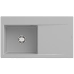 Villeroy & Boch Villeroy und Boch Subway Style 50 Einbausp&uuml;le 335201SM links, mit Ablaufgarnitur, 900 x 510 mm, Handbet&auml;tigung, steam CeramicPlus
