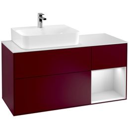 Villeroy & Boch Villeroy und Boch Finion Waschtischunterschrank G151MTHB 120cm, Abdeckplatte white matt, Emotion, Regal links White matt lacquer, Peony Matt