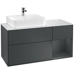 Villeroy & Boch Villeroy und Boch Finion Waschtischunterschrank G151HGHG 120cm, Abdeckplatte white matt, Emotion, Regal links Midnight Blue Matt Lacquer, Midnight Blue Matt Lacquer