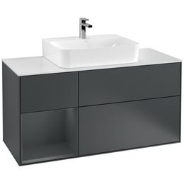 Villeroy & Boch Villeroy und Boch Finion Waschtischunterschrank G161HGHG 120cm, Abdeckplatte white matt, Emotion, Regal links Midnight Blue Matt Lacquer, Midnight Blue Matt Lacquer