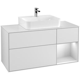 Villeroy & Boch Villeroy und Boch Finion Waschtischunterschrank F171MTMT 120cm, Abdeckplatte white matt, Regal rechts White matt lacquer, White matt lacquer