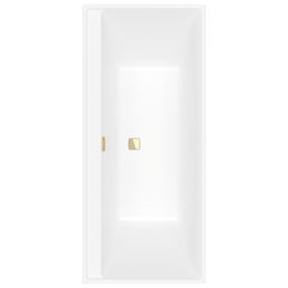 Villeroy & Boch Villeroy und Boch Collaro Rechteck-Badewanne UBA170COR2JV-RW 170x75cm, Einbauausf&uuml;hrung Gold, Wannenfarbe Stone White
