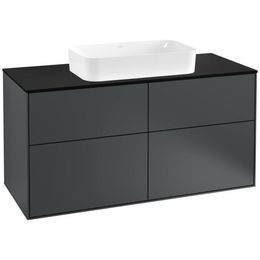 Villeroy & Boch Villeroy und Boch Finion Waschtischunterschrank F26200HG 120x60,3cm, Abdeckplatte black matt, Midnight Blue Matt Lacquer