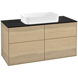 Villeroy & Boch Villeroy und Boch Finion Waschtischunterschrank G26200PC 120x60,3cm, Emotion, Abdeckplatte black matt, Oak Veneer