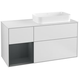 Villeroy & Boch Villeroy und Boch Finion Waschtischunterschrank G271HGMT 120cm, Abdeckplatte white matt, Emotion, Regal links Midnight Blue Matt Lacquer, White matt lacquer