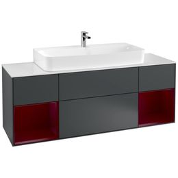 Villeroy & Boch Villeroy und Boch Finion Waschtischunterschrank G211HBHG 160cm, Abdeckplatte white matt, Emotion, Regale Peony matt lacquer, Midnight Blue Matt Lacquer