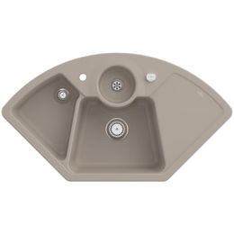 Villeroy & Boch Villeroy und Boch Solo Eck Ecksp&uuml;le 670802AM Ablaufgarnitur, Exzenterbet&auml;tigung, Resteschale, Almond