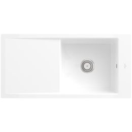 Villeroy & Boch Villeroy und Boch Timeline 60 Flat Fl&auml;chenb&uuml;ndige Sp&uuml;le 67901FKG mit Ablaufgarnitur und Handbet&auml;tigung, Snow White