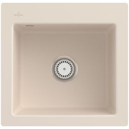 Villeroy & Boch Villeroy und Boch Subway Fl&auml;chenb&uuml;ndige Sp&uuml;le 33151FFU mit Ablaufgarnitur und Handbet&auml;tigung, Ivory