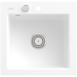 Villeroy & Boch Villeroy und Boch Subway Fl&auml;chenb&uuml;ndige Sp&uuml;le 33152FRW mit Ablaufgarnitur und Exzenterbet&auml;tigung, Stone White