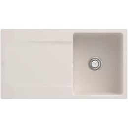 Villeroy & Boch Villeroy und Boch Fl&auml;chenb&uuml;ndige Sp&uuml;le 33351FKR mit Ablaufgarnitur und Handbet&auml;tigung, Crema
