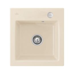 Villeroy & Boch Villeroy und Boch Subway Fl&auml;chenb&uuml;ndige Sp&uuml;le 67812FFU mit Ablaufgarnitur und Exzenterbet&auml;tigung, Ivory