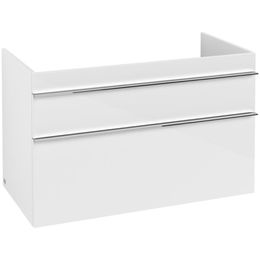 Villeroy & Boch Villeroy und Boch Venticello Waschtisch-Unterschrank A92801DH 95,3 x 59 x 50,2 cm, Becken rechts, Griff Chrom, Glossy White