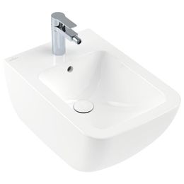 Villeroy & Boch Villeroy und Boch Venticello Wand-Bidet 441100R1 37,5 x 56 cm, mit Hahnloch, mit &Uuml;berlauf, wei&szlig; C-plus