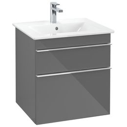 Villeroy & Boch Villeroy und Boch Venticello Waschtisch-Unterschrank A92301FP 55,3 x 59 x 50,2 cm, Griff Chrom, Glossy Grey