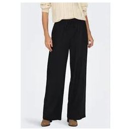 Jacqueline de Yong Schlupfhose JDY "JDYSAY LINEN HW WIDE PANT WVN NOOS", Damen, Gr. XL (42), L&auml;nge 32, schwarz, Web, Obermaterial: 55% Leinen, 45% Viskose, unifarben, loose fit lang, Hosen Schlupfhose, Sommerhose mit Leinen