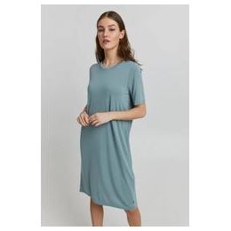 Shirtkleid oxmo "Shirtkleid OXBrinja", Damen, Gr. S, N-Gr, grau (smoke blau), Obermaterial: 64% Modal CMD. 36% Polyester PES., Kleider Shirtkleid