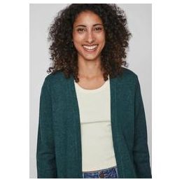 Strickjacke Vila "VIRIL OPEN L/S KNIT CARDIGAN - NOOS", Damen, Gr. L, ponderosa pine detail:schwarz melange, Strick, Obermaterial: 50% Viskose, 27% Nylon, 23% Polyester, meliert, regular fit h&uuml;ftbedeckend, V-Ausschnitt, Strickjacken Strickjacke, Viskosemischung, regular fit