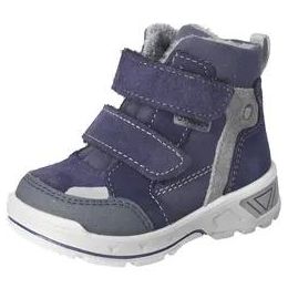 Lauflernschuh Pepino BY RICOSTA "Janne 50 WMS: weit", Baby, Gr. 28, blau, grau, Lederimitat, Veloursleder, Schuhe Lauflernschuh, Klettstiefel, Winterboots mit Sympatex, Gr&ouml;&szlig;enschablone zum Download